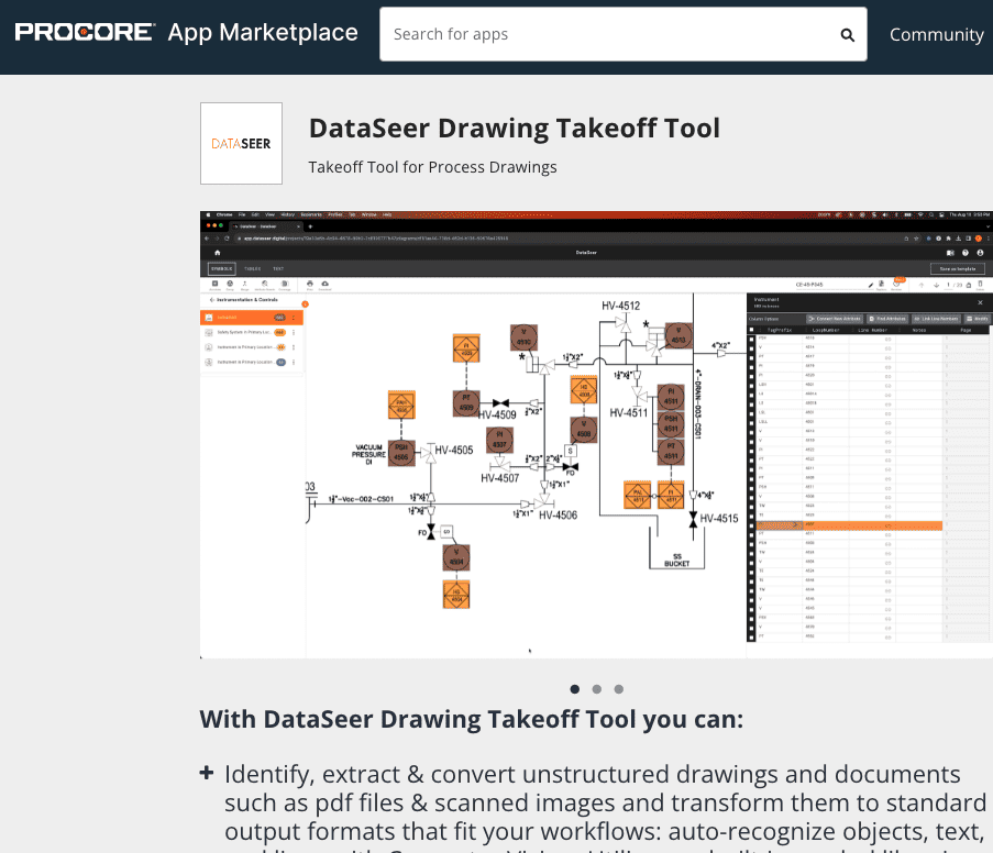 Procore + DataSeer: Takeoff for Process Drawings - DataSeer